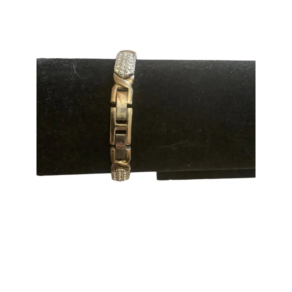 Vintage | Jewelry | Vintage Silver Tone Clear Gemstone Oval Link Tennis ...